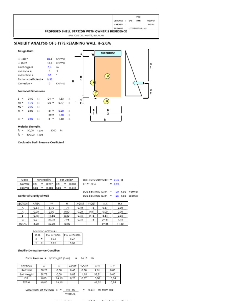 L-Type Ret Wall | PDF | Soil Mechanics | Earth Sciences