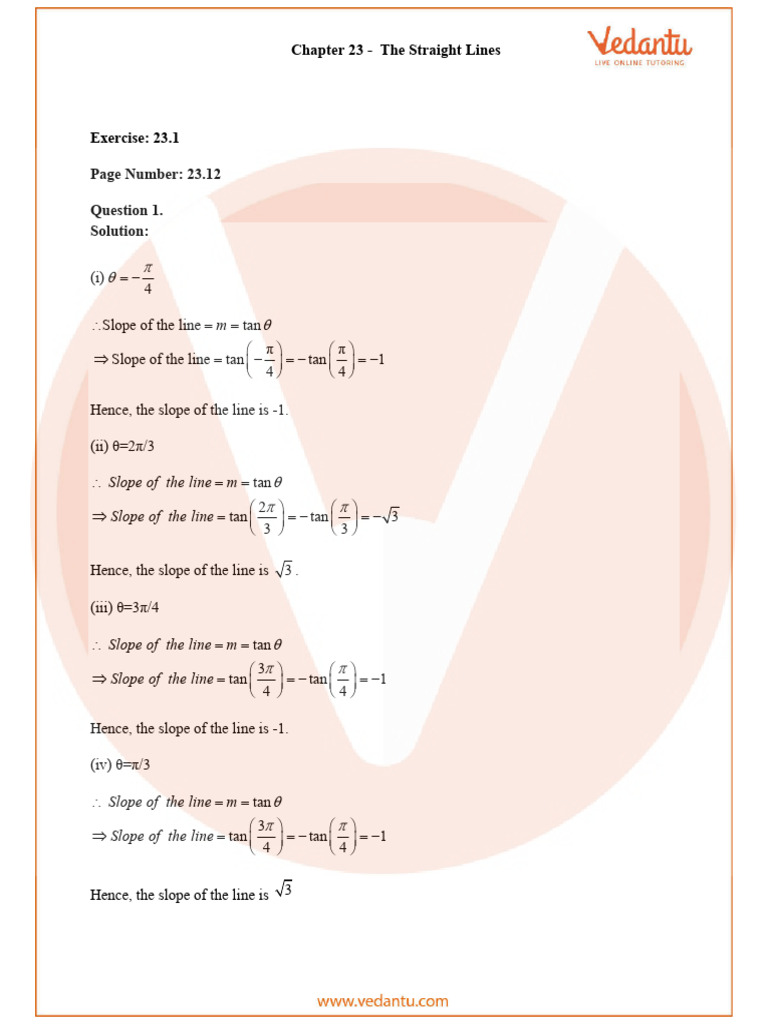 RD Sharma Class 11 Solutions Chapter 23 - The Straight Lines (Ex 23.6) Exercise 23.6 - Free PDF ...