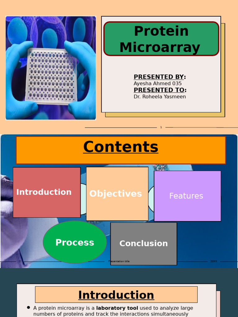 Protein Microarray PPT (.) | PDF