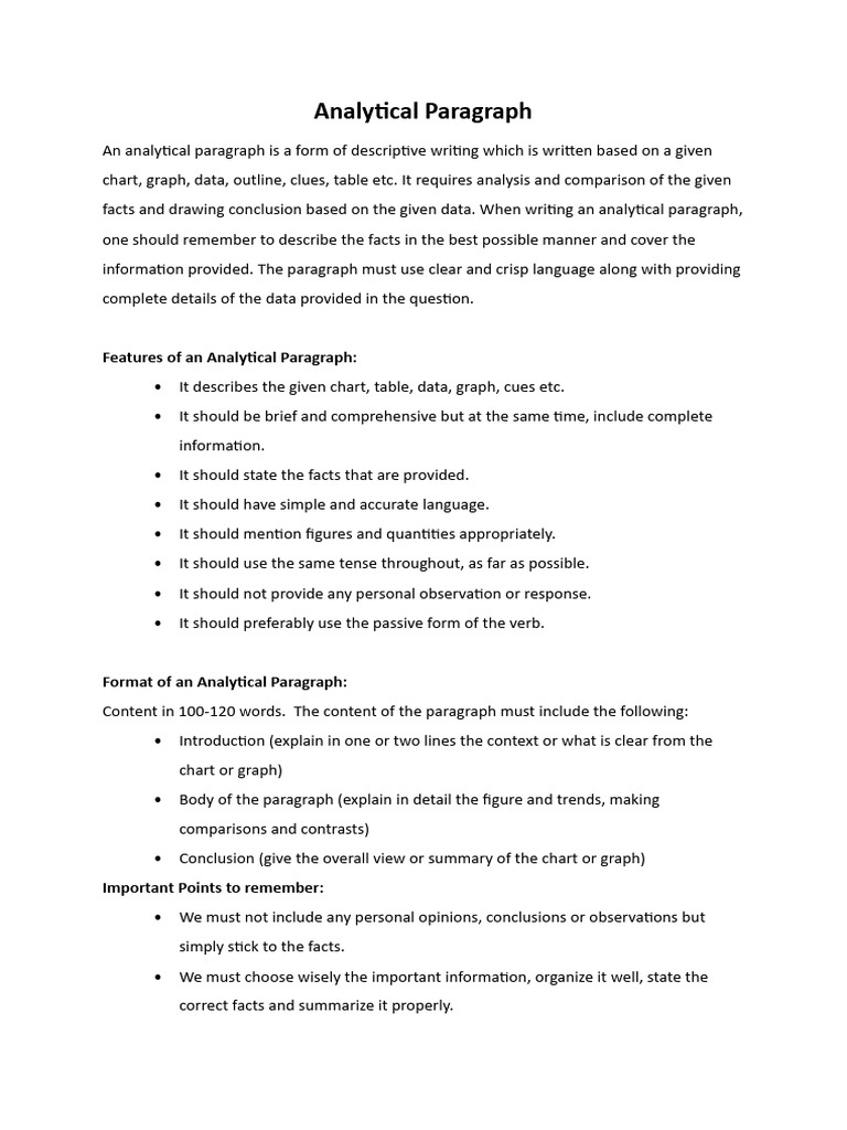 Analytical Paragraph Notes 14apr24 | PDF