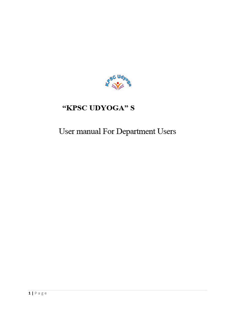KPSC Udyoga Department User Manual | PDF