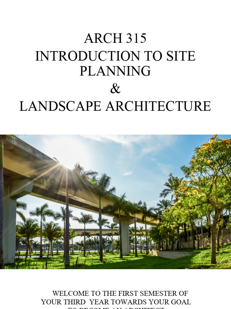Lec 1 - Intro To Site Planning | PDF