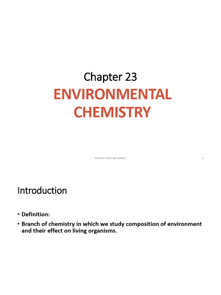 Environmental Chemistry | PDF