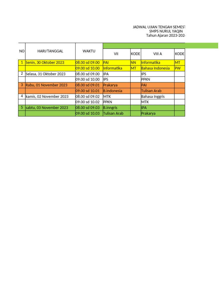 Roster Uts 2023-2024 | PDF
