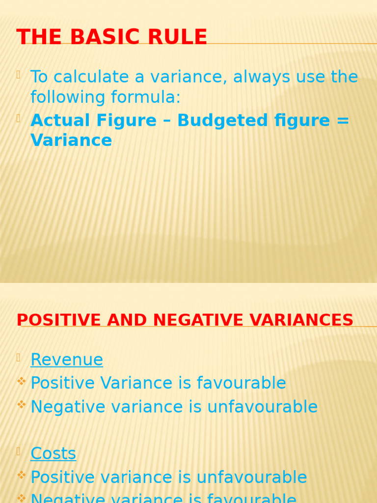 Favourable and Unfavourable Variances | PDF