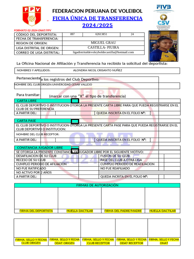 Onat 02 Ficha de Transferencia 2024 | PDF