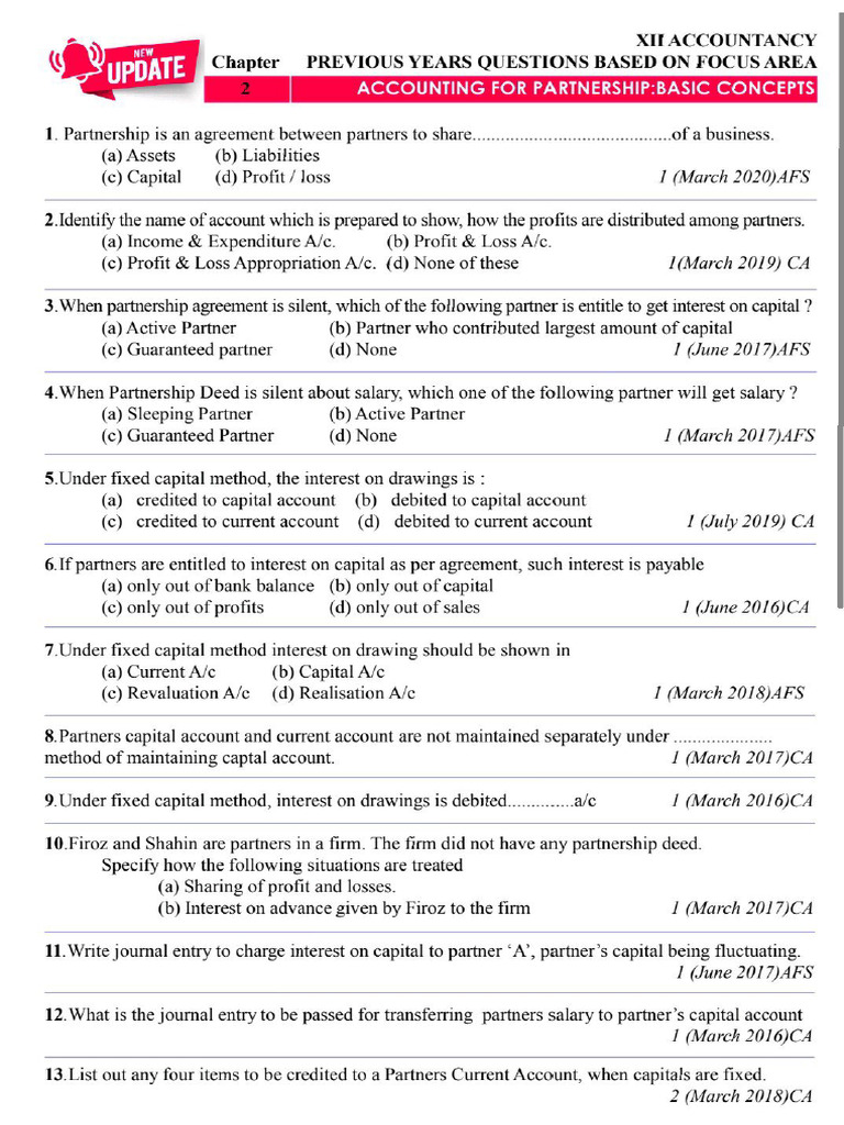 Accounting For Partnership - Basic Concepts | PDF