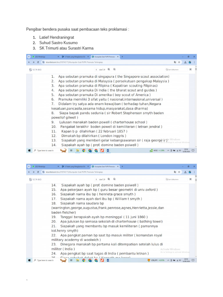 Soal PUPK Pramuka Penggalang | PDF