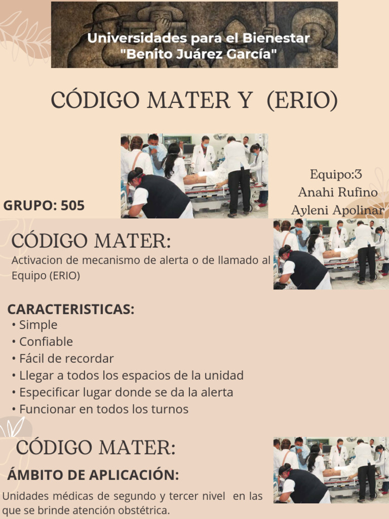 Código Mater y Equipo ERIO PDF | PDF