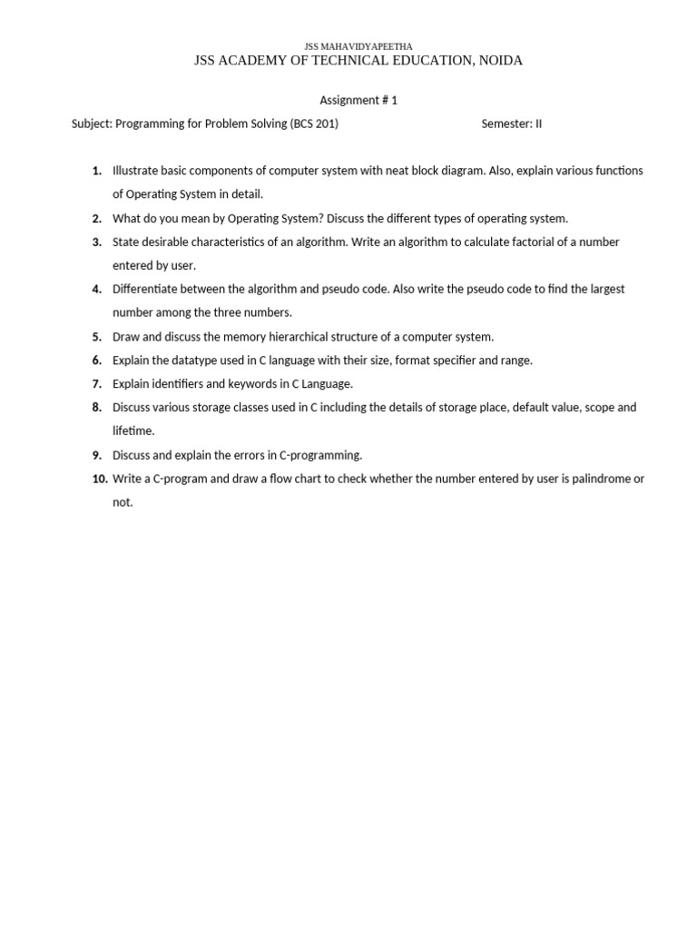 PPS Assignment | PDF