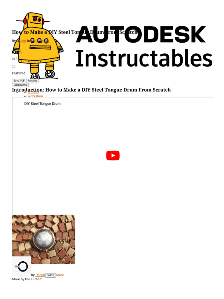 How To Make A DIY Steel Tongue Drum From Scratch - 10 Steps (With Pictures) - Instructables | PDF