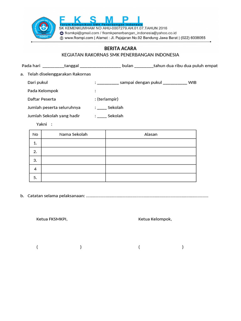Berita Acara Forum 2024 | PDF