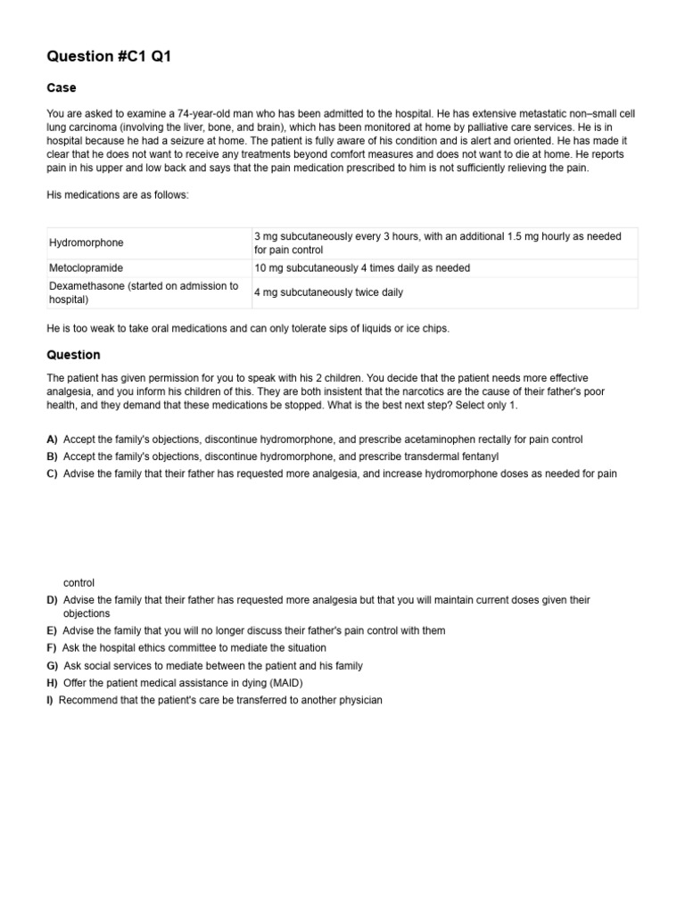 MCCQE Part I-CDM Test CDM-203D CDM - August 2023 | PDF
