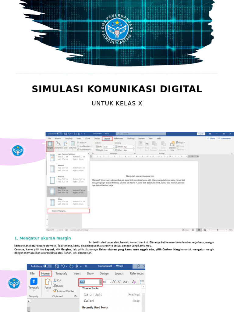 Materi SIMULASI KOMUNIKASI DIGITAL Office Word | PDF