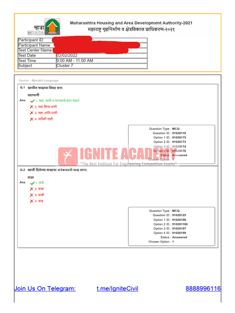 Mhada Cea All Paper | PDF