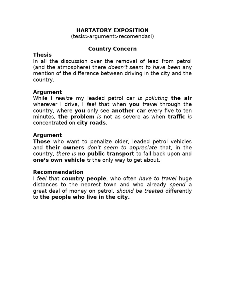 Example of Hortatory Exposition | PDF