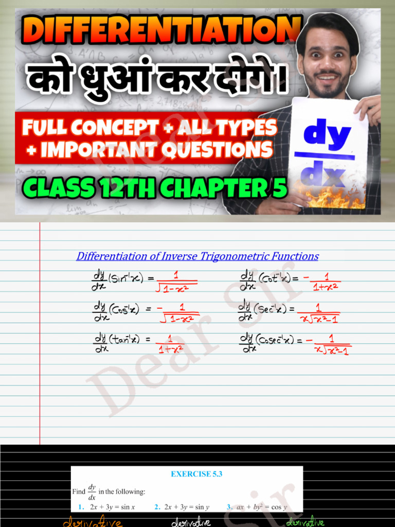 Differentiation Class 12 Chapter 5-1 | PDF