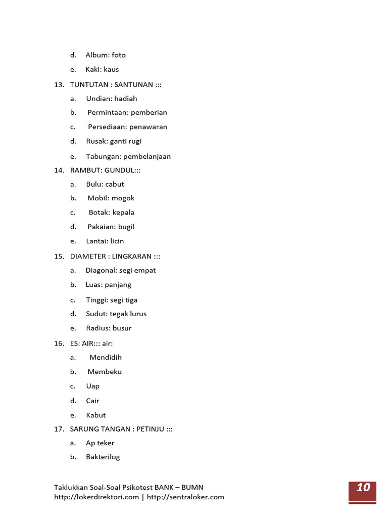 Psikotest Contoh Soal Psikotest Hal51 | PDF