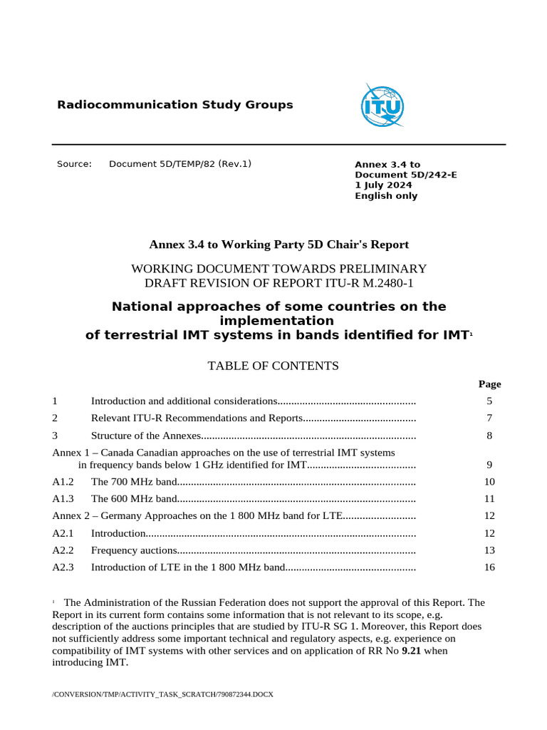 COAI Contribution - On ITU - R M.2480 - Rev1 | PDF