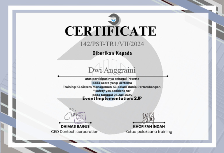 Contoh E Sertifikat | PDF