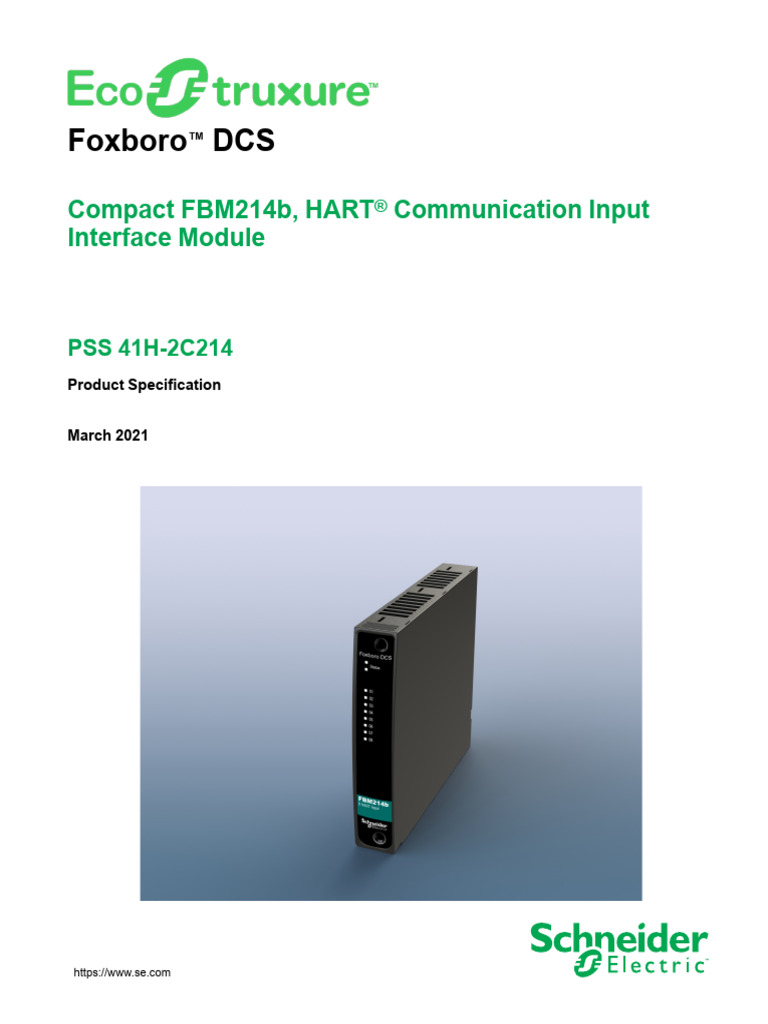 Foxboro DCS: Compact FBM214b, HART Communication Input Interface Module | PDF