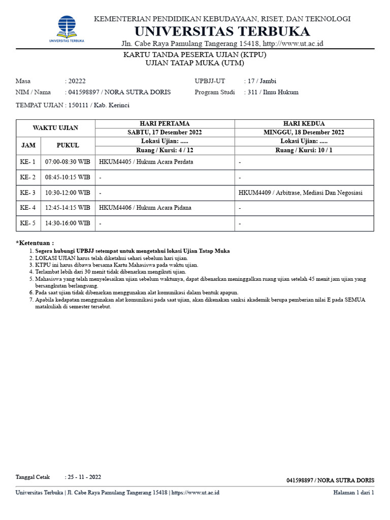 Ktpu - Nora Sutra Doris | PDF