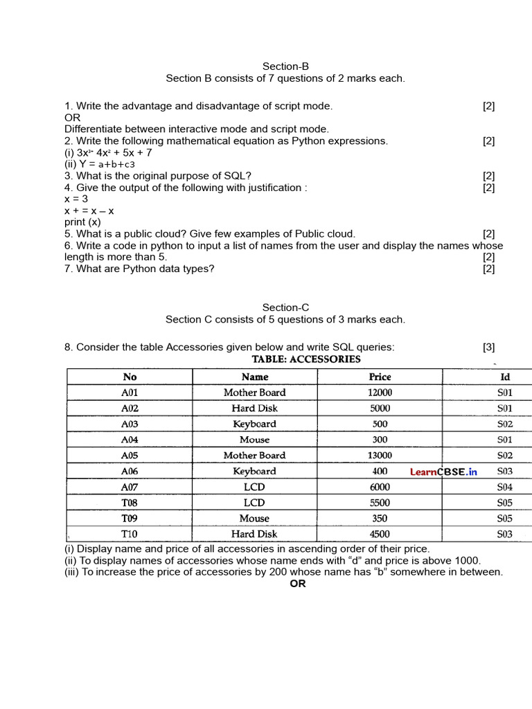 Set1 Class 11th IP | PDF
