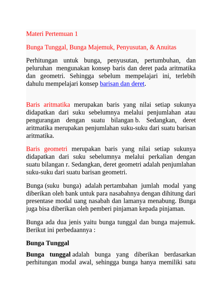 Materi Bunga Tunggal Pertemuan 1 | PDF