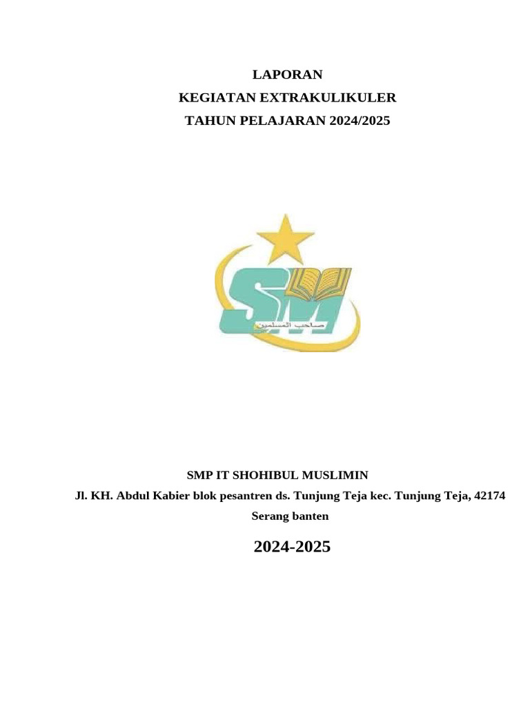 Laporan Kegiatan Ekstrakurikuler Tahun Pelajaran 2023 2024 | PDF