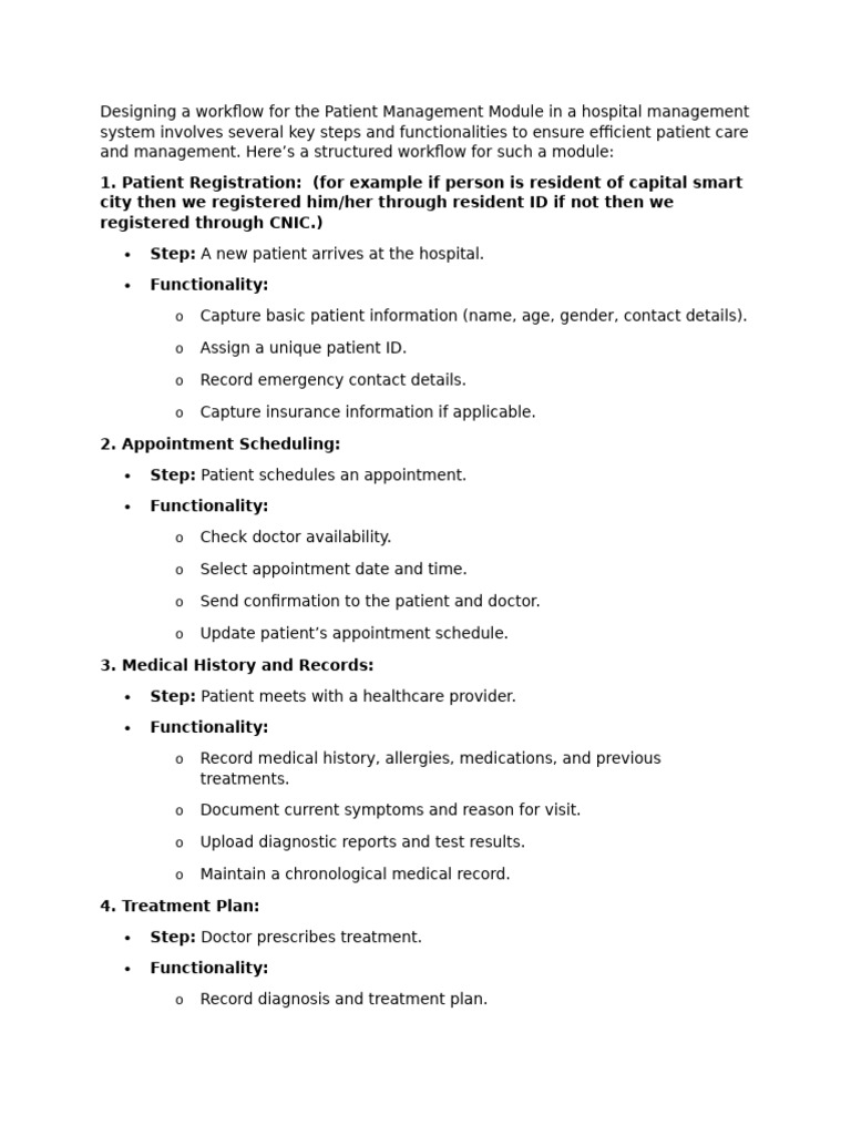Designing A Workflow For The Patient Module | PDF