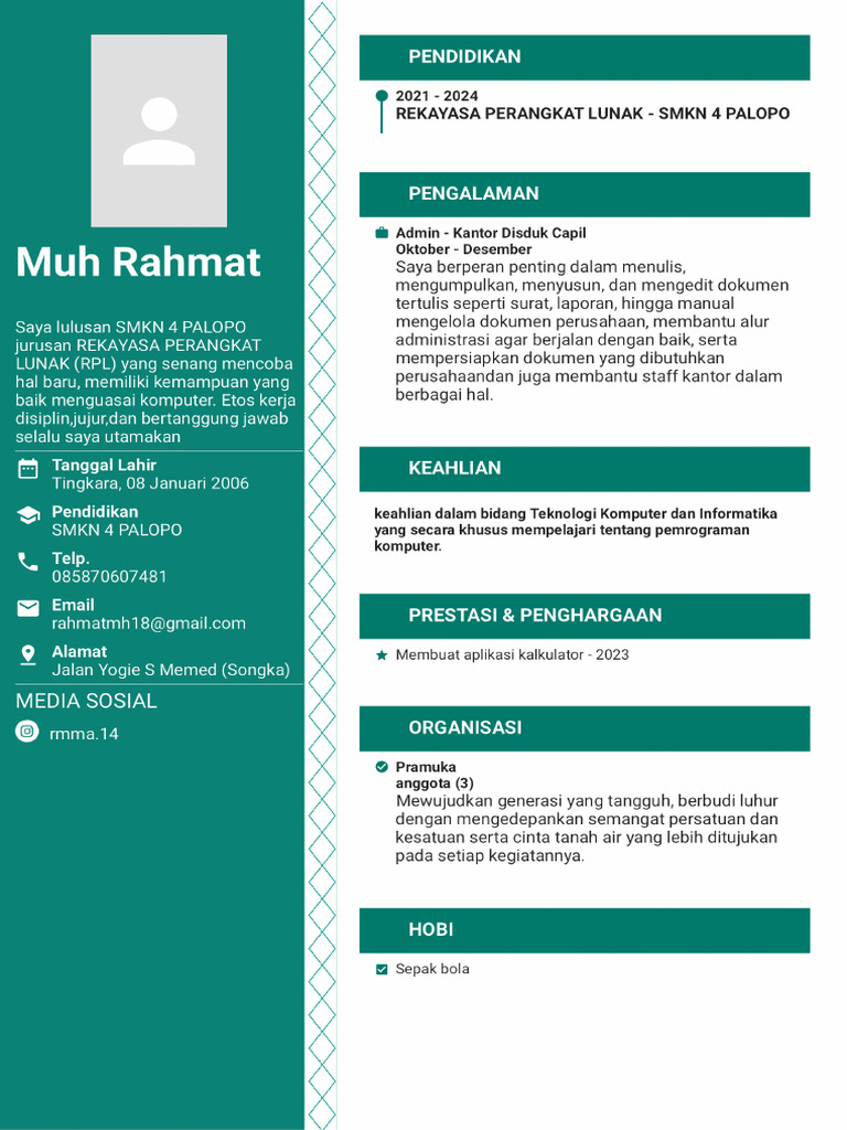 CV Rahmat | PDF