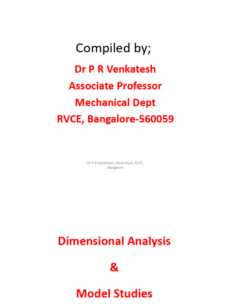 Unit 4 CH 2 Dimensional Analysis & Model Studies | PDF