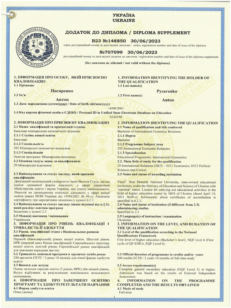 Transcript Pysarenko | PDF