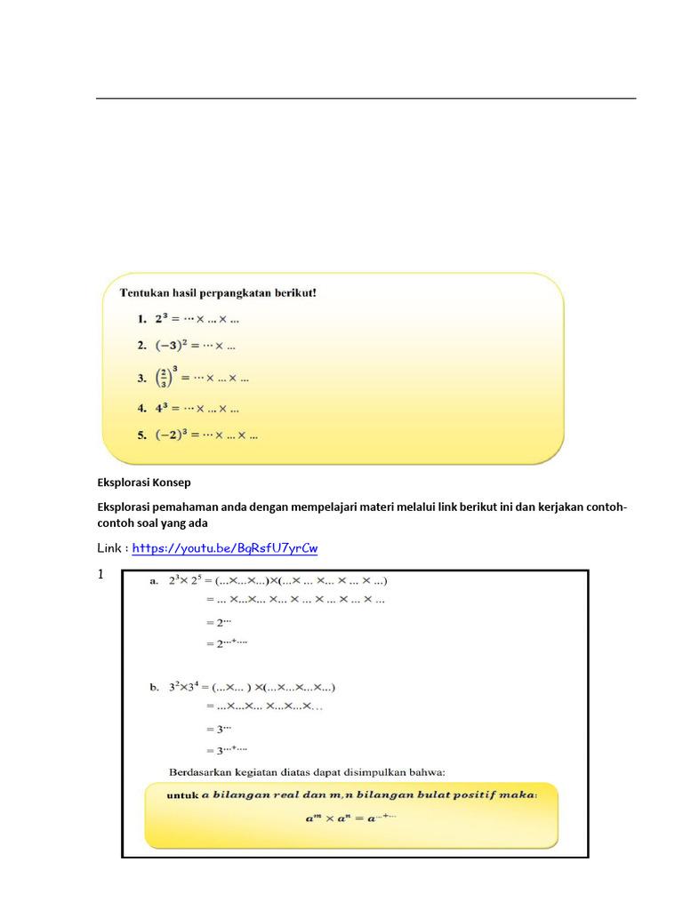 Modul Ajar Matematika - Bilangan Berpangkat Kelas X - Fase E (1) - 16-28 | PDF