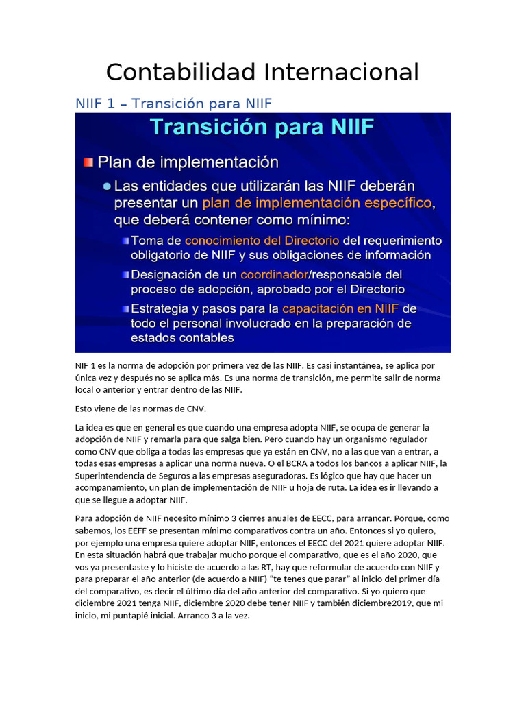 Contabilidad Internacional - Clase 3 | PDF