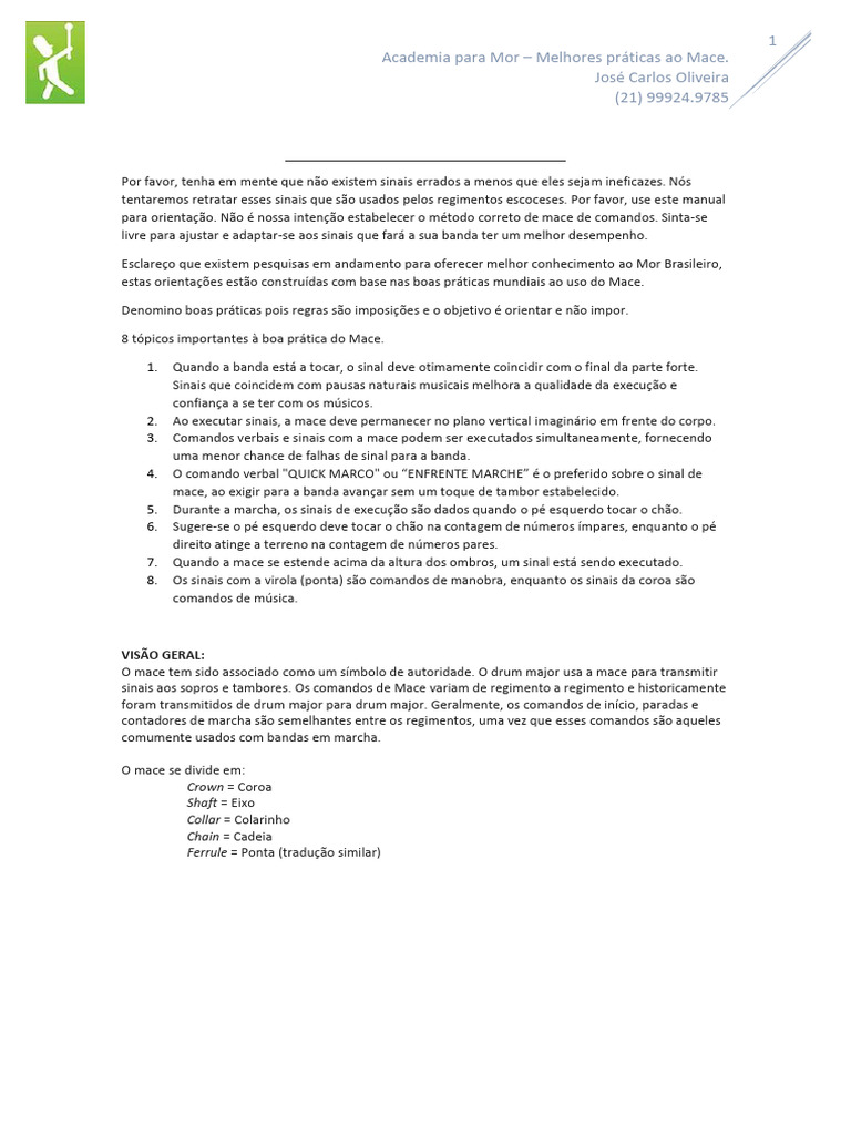 Regras Gerais para Manual Do Mace.v2 | PDF