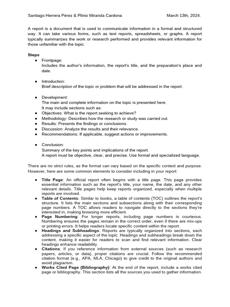 How To Write An Effective Report | PDF