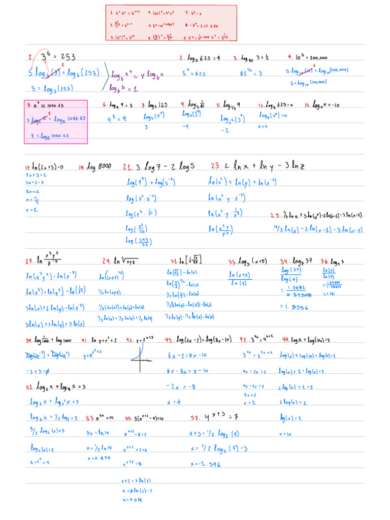 Homework 1 Exponential & Log | PDF