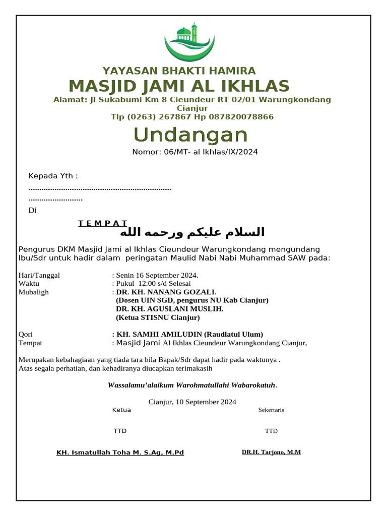 undangan maulid Dengan Bingkai | PDF