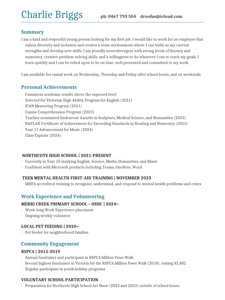 Charlie Briggs - Resume | PDF