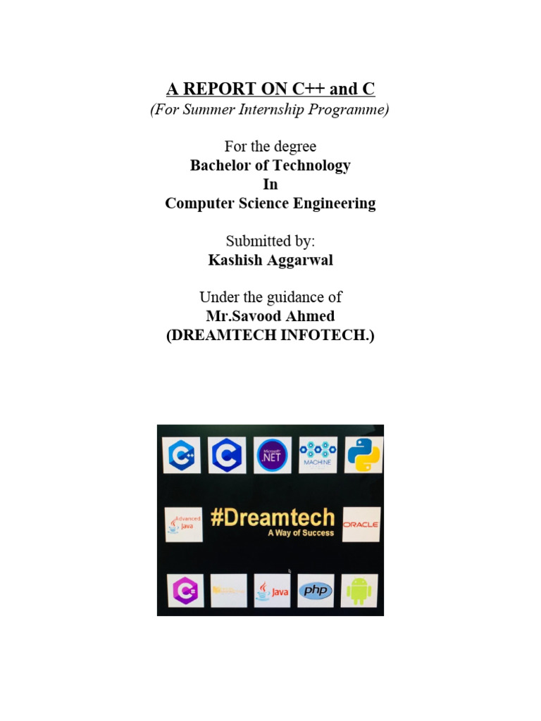 A Report On C Internship PDF Free | PDF