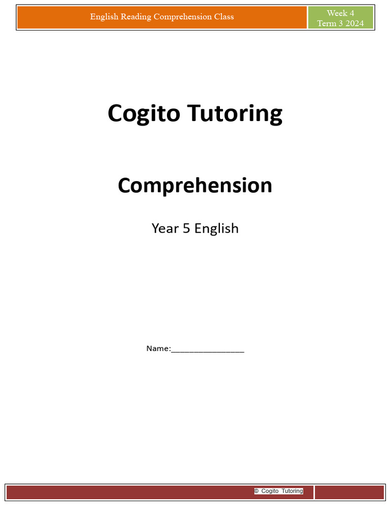 Cogito Tutoring: Comprehension | PDF