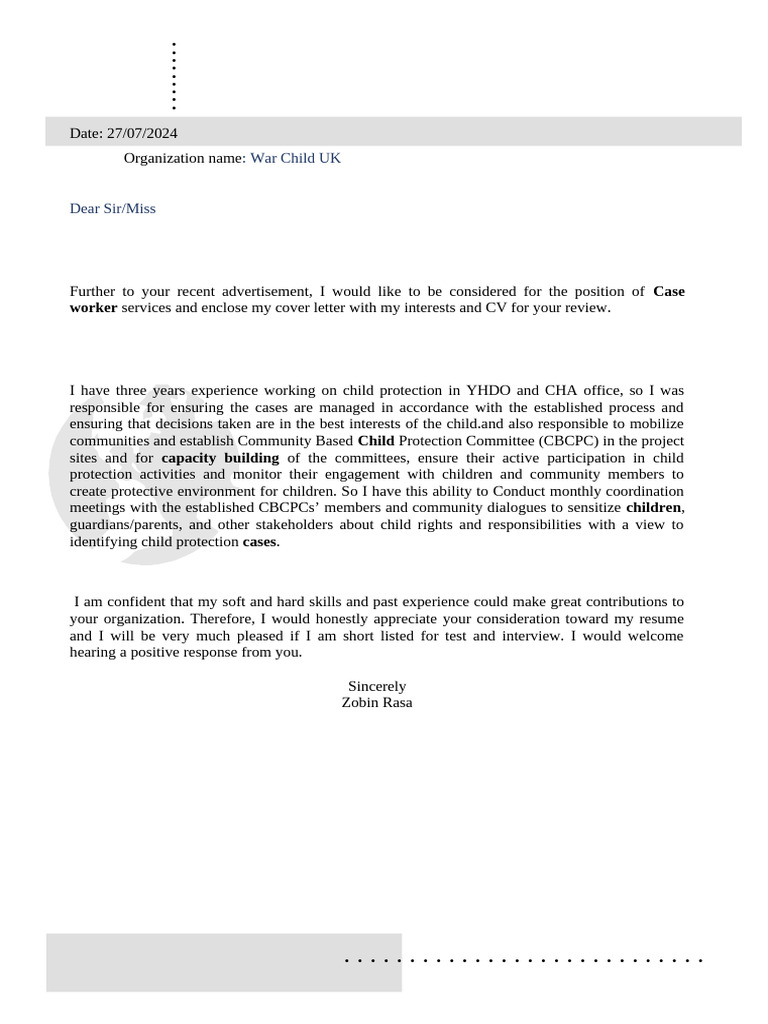 CV and Cover Letter 2 | PDF