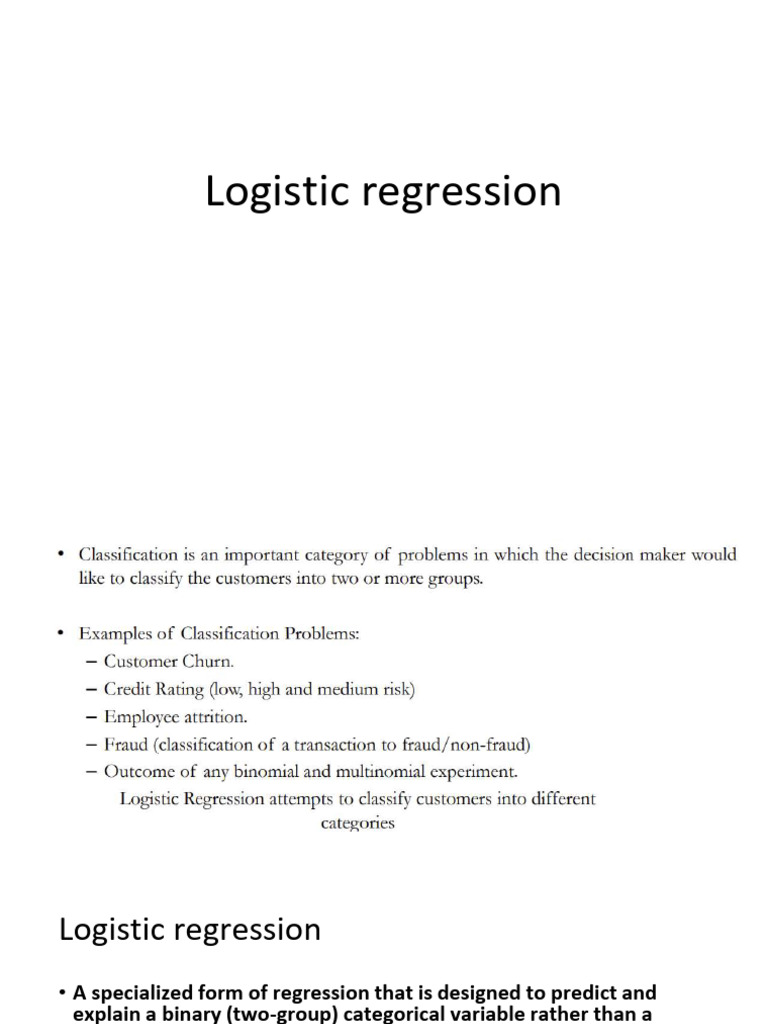 R1_Logistic regression | PDF