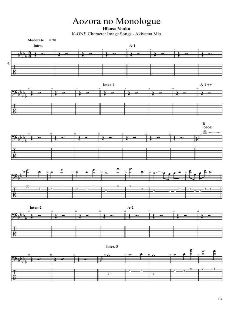 Aozora No Monologue - Synth IVb | PDF