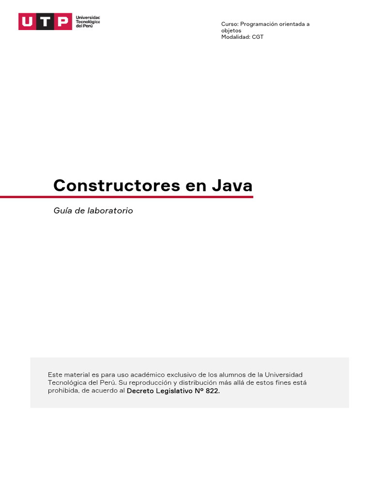 Semana 1 - Manual - Constructores | PDF