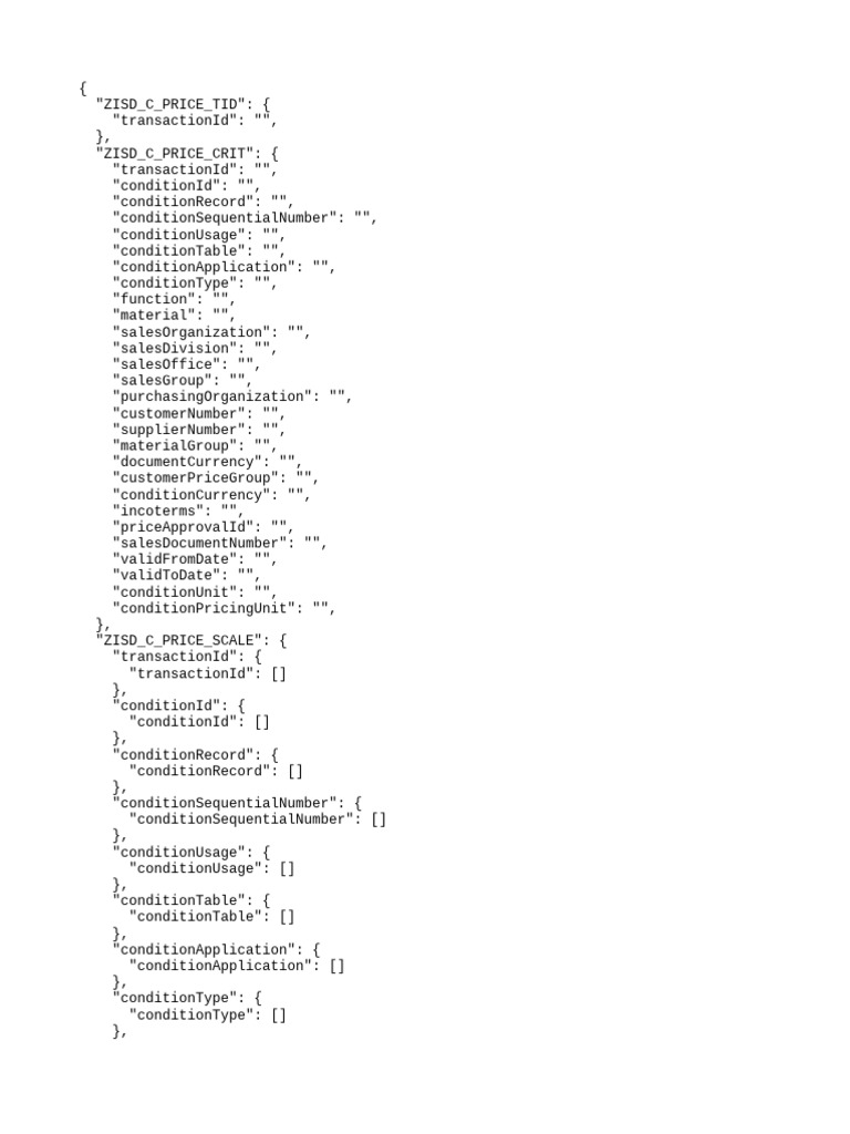 CreatePriceCondition JSON Structure | PDF
