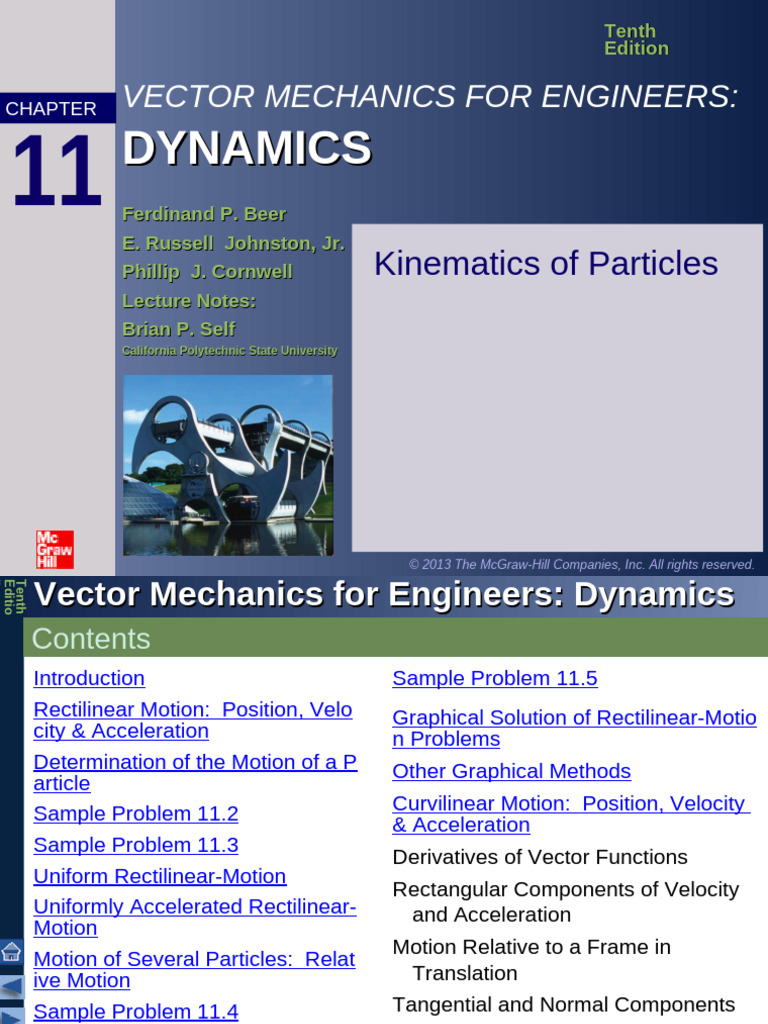 Vector Mechanics For Engineers: Chapter 11 | PDF | Velocity | Acceleration