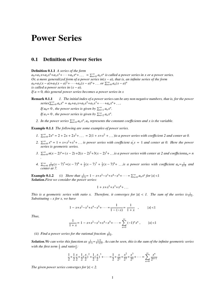 Ch-2 Power Series ???? | PDF