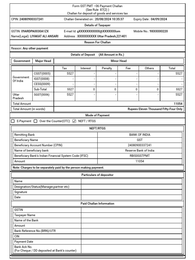 GST Challan | PDF